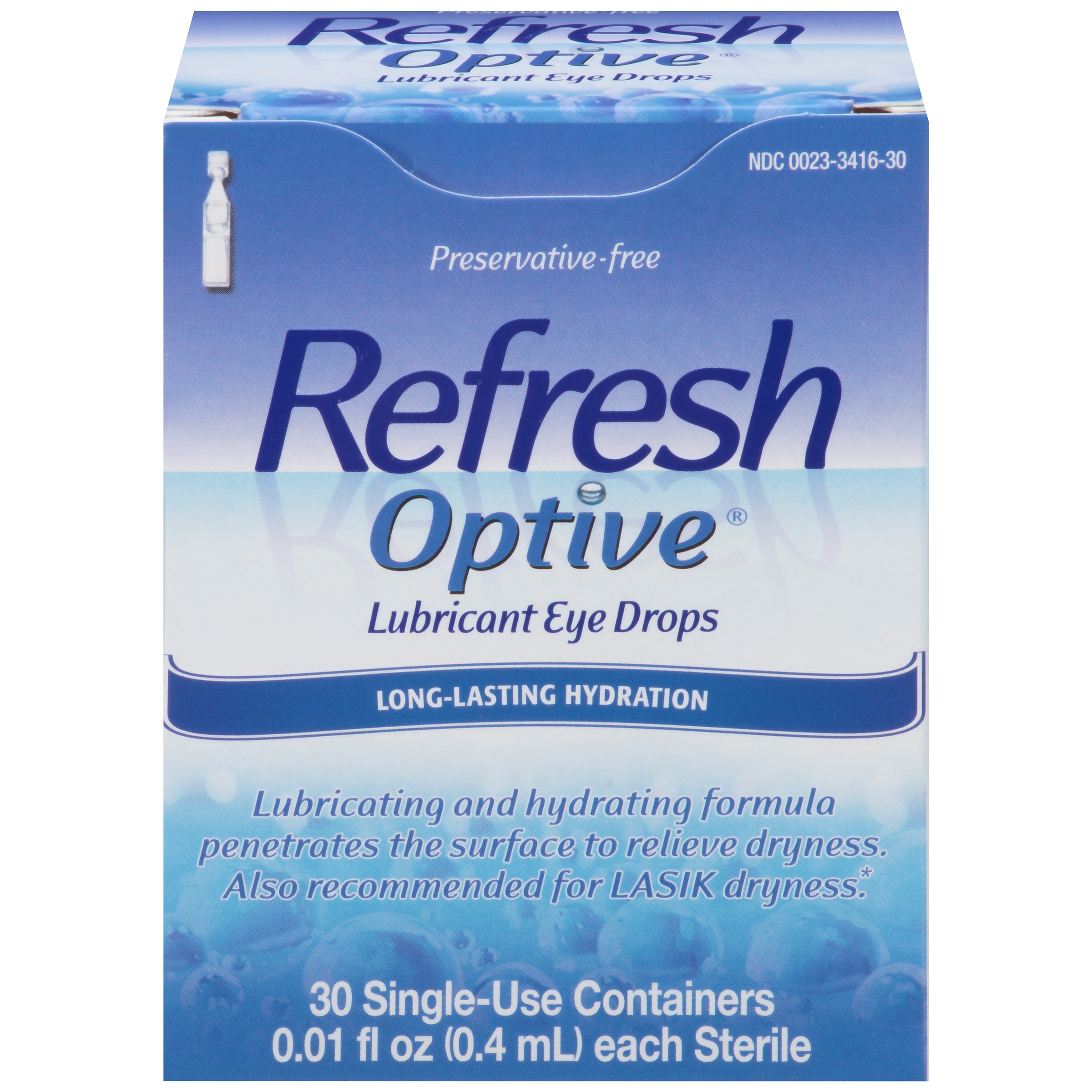 Refresh Optive Preservative Free Lubricant Eye Drops -30ct vials | Dry ...