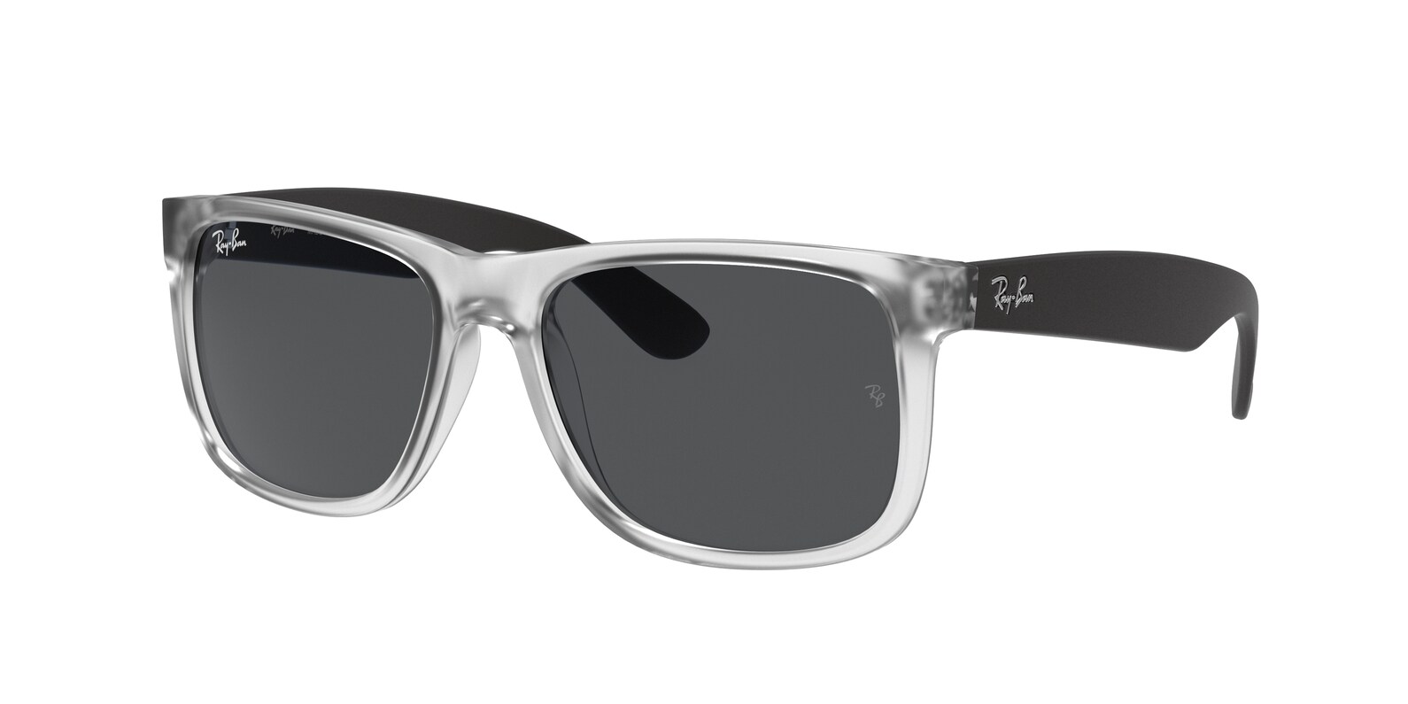 Ray-Ban RB4165 JUSTIN Sunglasses | 601/8G Rubber Black / light grey ...