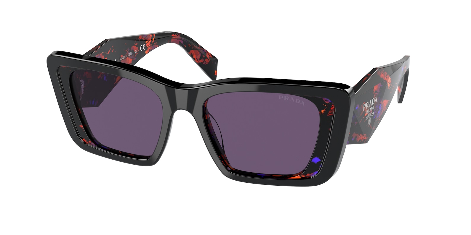 Prada PR 08YSF Asian Fit Sunglasses | 1AB5S0 Black / dark grey Lens 51 ...