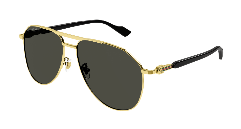 Gucci GG1220S Sunglasses | Gold 004 / GREEN Lens 59-14-145 | EZContacts.com