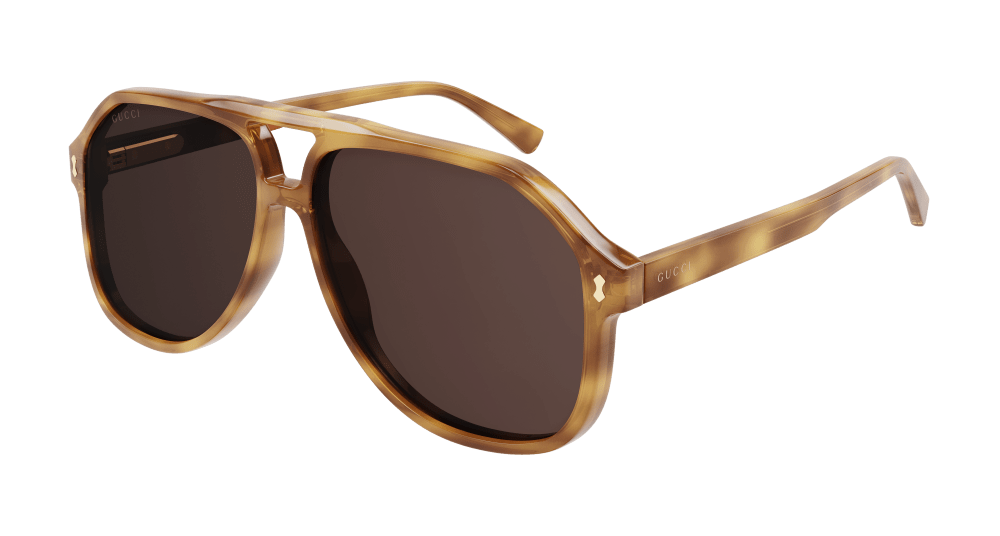 Gucci GG1042S Sunglasses | Blue/BROWN 003 / GREY Lens 60-13-145 ...