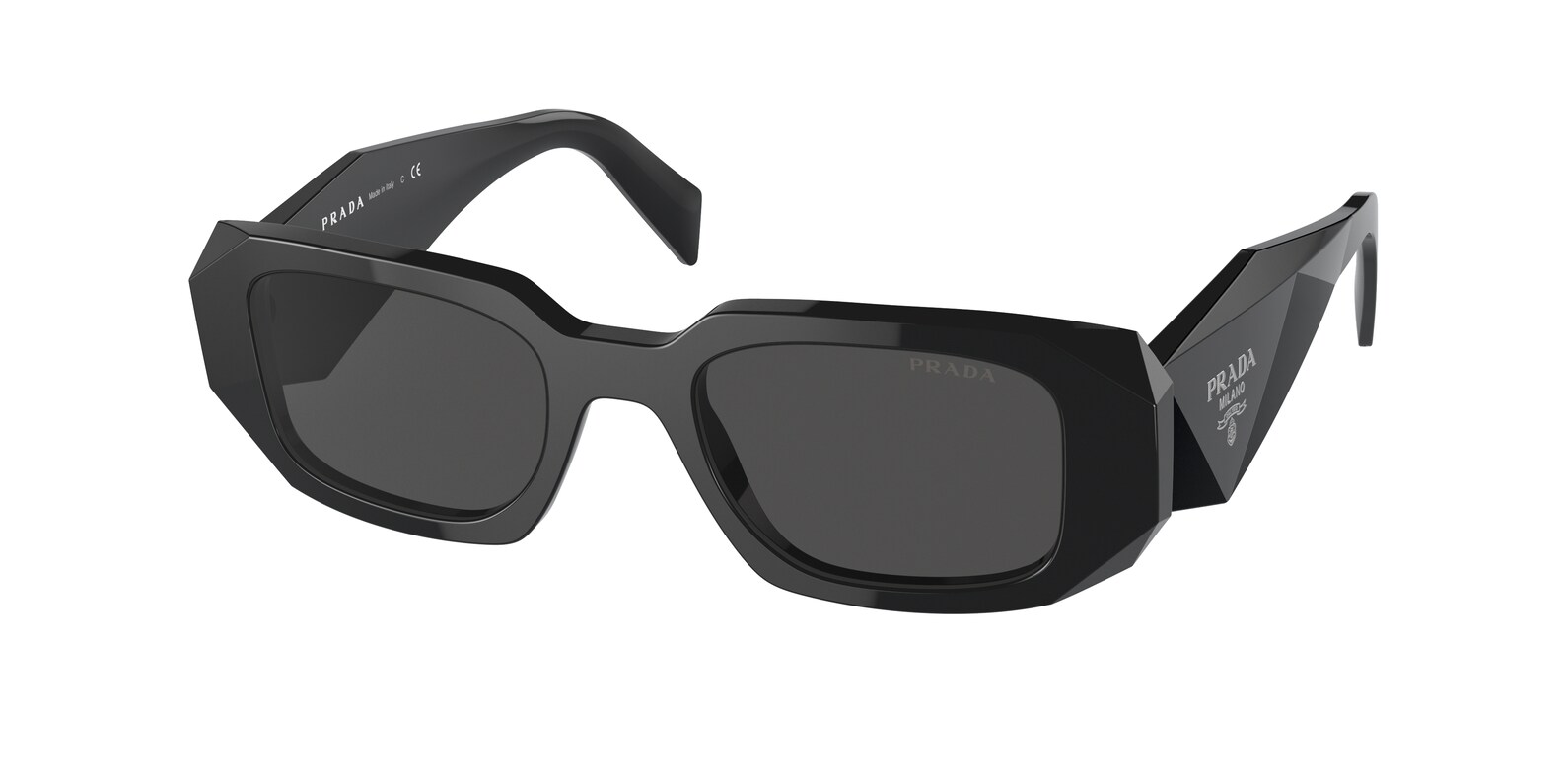 Prada PR 17WSF Asian Fit Sunglasses | 1AB5S0 Black / Dark Grey Lens 51 ...