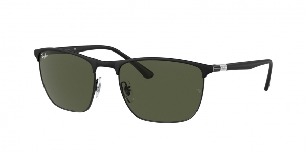 Ray-Ban RB3686 Sunglasses | 186/31 Matte Black ON Black / Green Lens 57 ...
