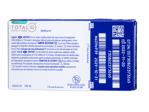 Total30 Toric - 6 Pack Contact Lenses | Free Shipping